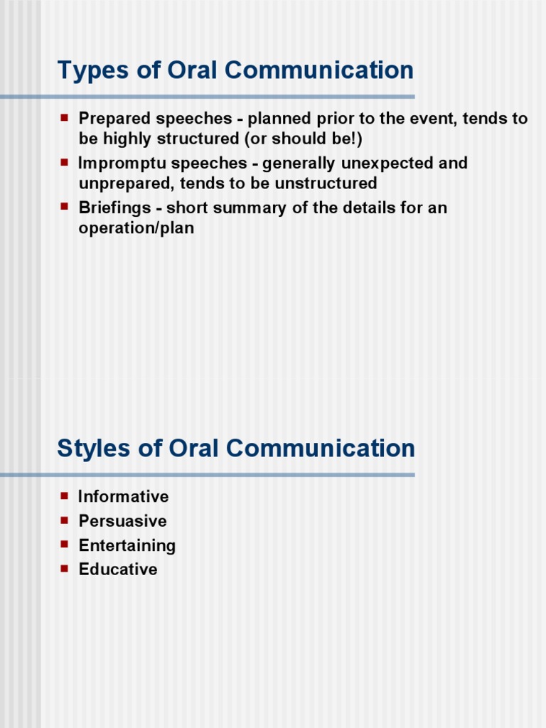 Types of Oral Communication | PDF | Graphics | Human Communication