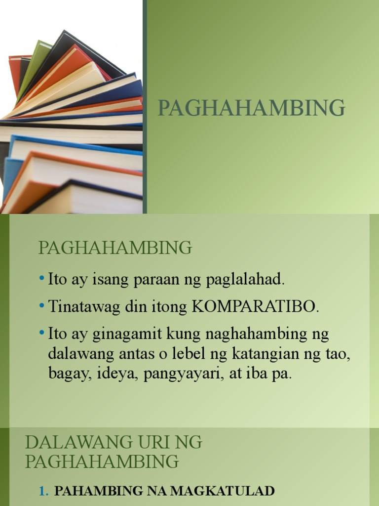 PAGHAHAMBING-filipino 8 | PDF