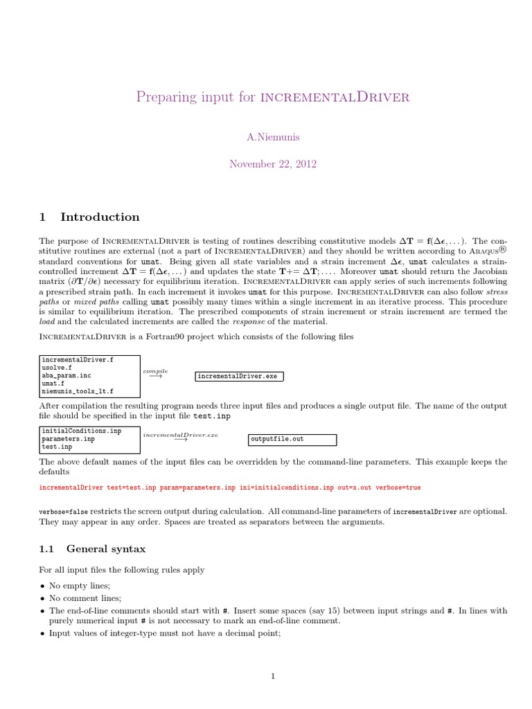 Fortran90 IncrementalDriver Guide | PDF | Filename | Command Line Interface