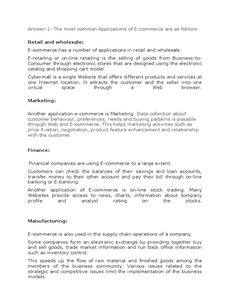 E Commerce Assignment | PDF | E Commerce | Online Shopping
