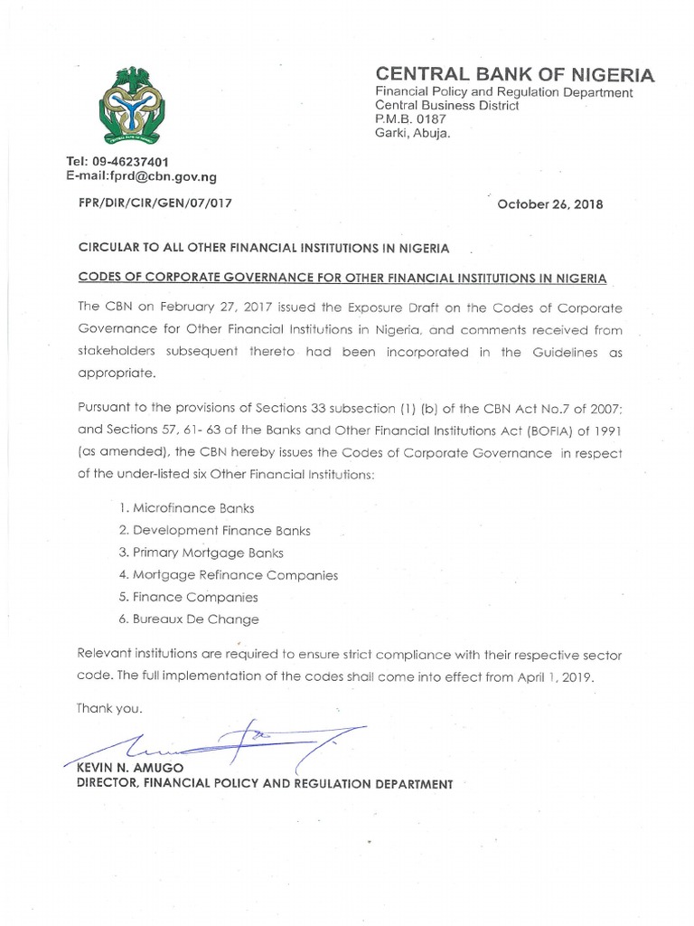 MFB Code of Corporate | PDF | Board Of Directors | Internal Audit