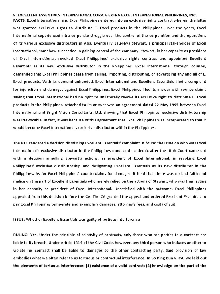 Excellent Essentials International Corp. V Extra Excel International ...