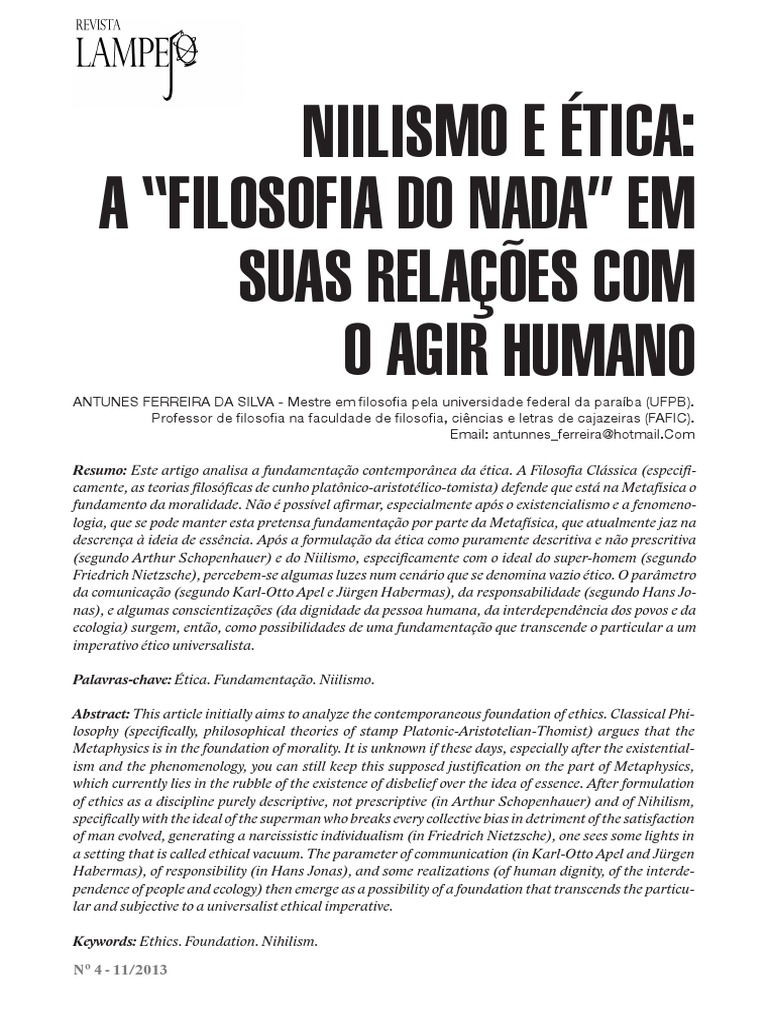 Niilismo e Ética: A Filosofia do Nada | PDF | Niilismo | Friedrich ...