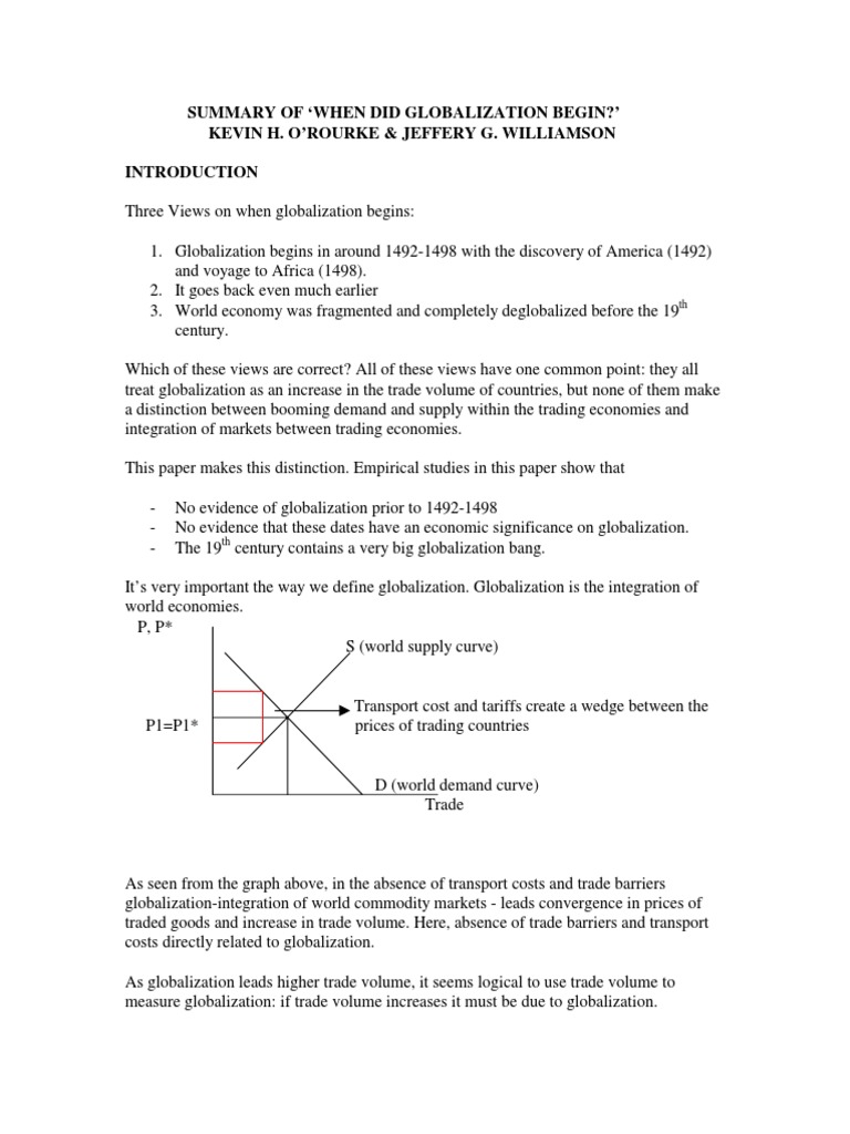 Summary of When Did Globalization Begin?' | PDF | Labour Economics ...