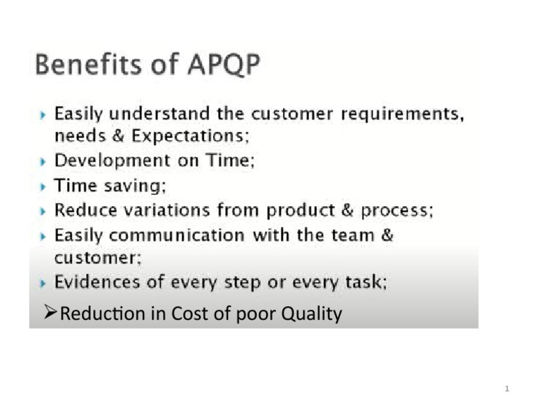 Benefits of APQP | PDF