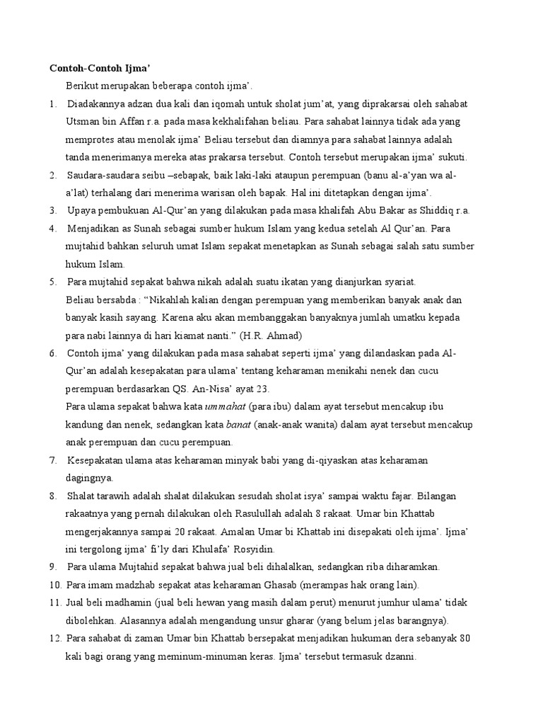 Contoh-Contoh Ijma | PDF