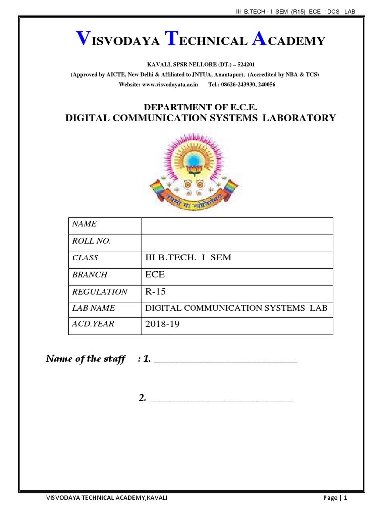 Digital Communication Systems Lab Guide | PDF | Analog To Digital Converter | Modulation