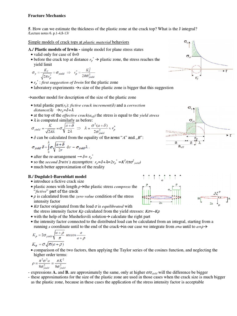 Fracture Mechanics: /lecture Notes 6. p.1-4,8-13 | PDF | Fracture ...