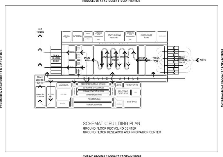 Floor Plan for a Central Material Recovery Facility Showing Zones for ...