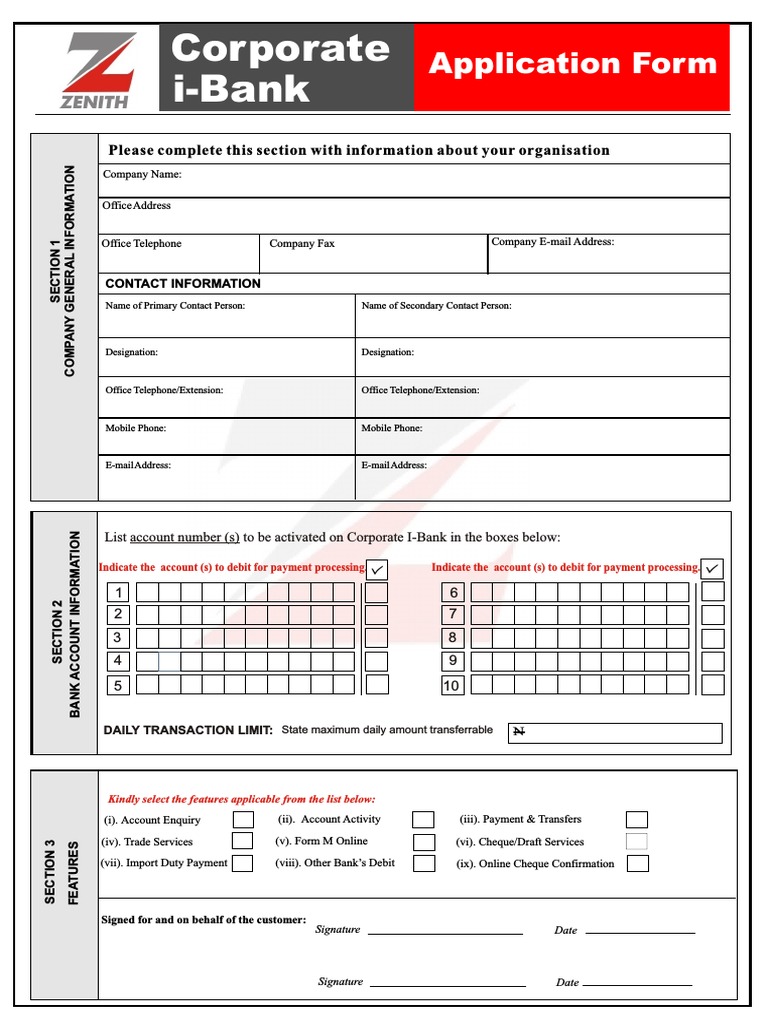 Corporate I-Bank: Application Form | PDF | Payments | Indemnity