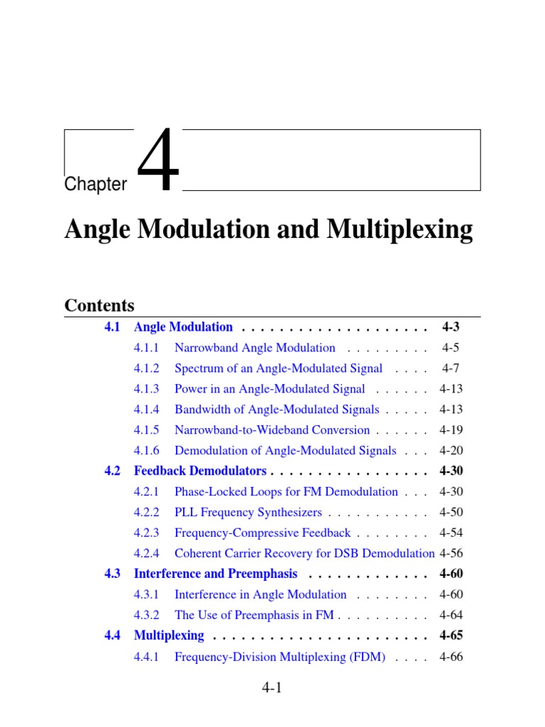 Chapter 4 Angle Modulation and Multiplexing | PDF | Frequency ...