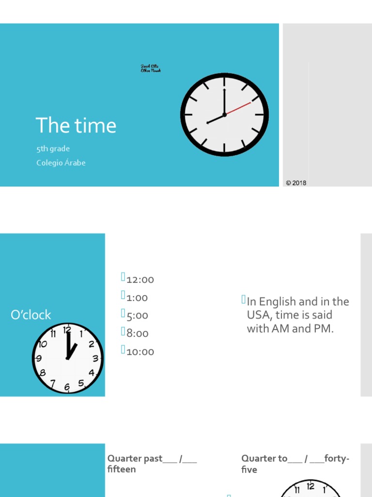 Telling The Time 5th Grade | PDF