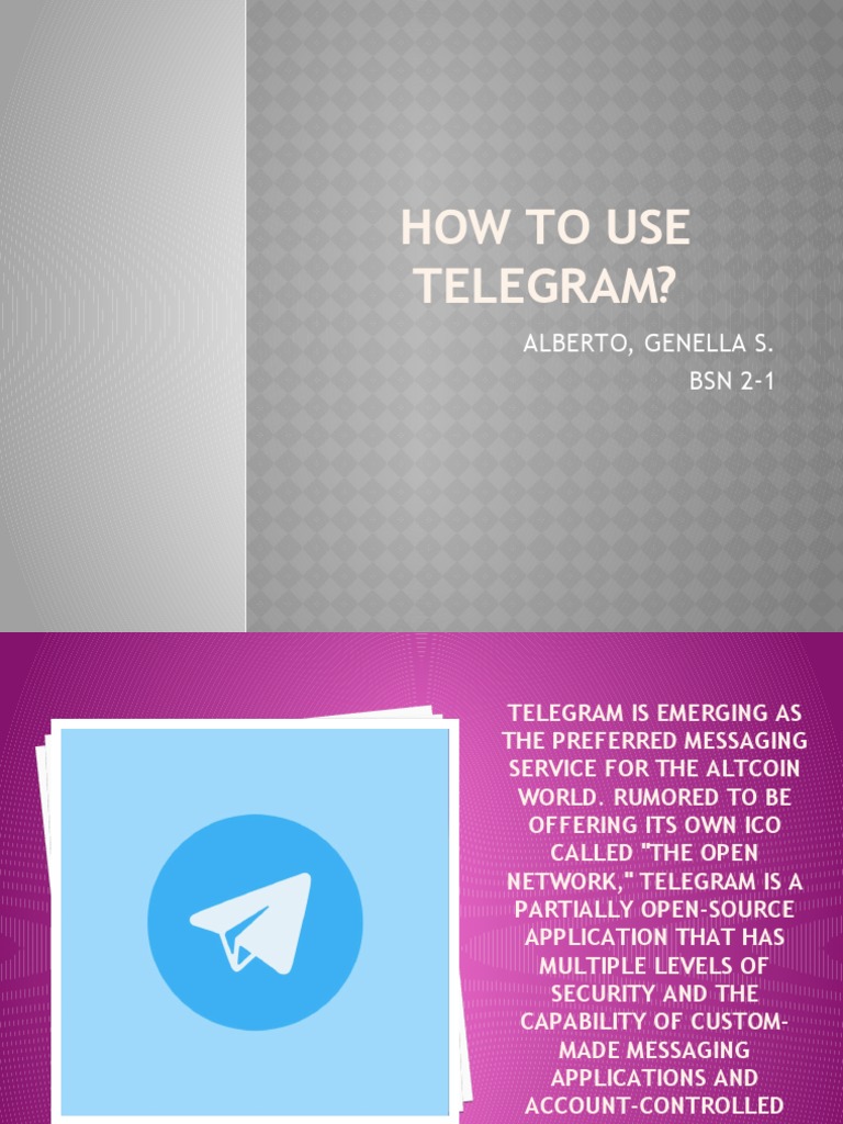 How To Use Telegram | PDF