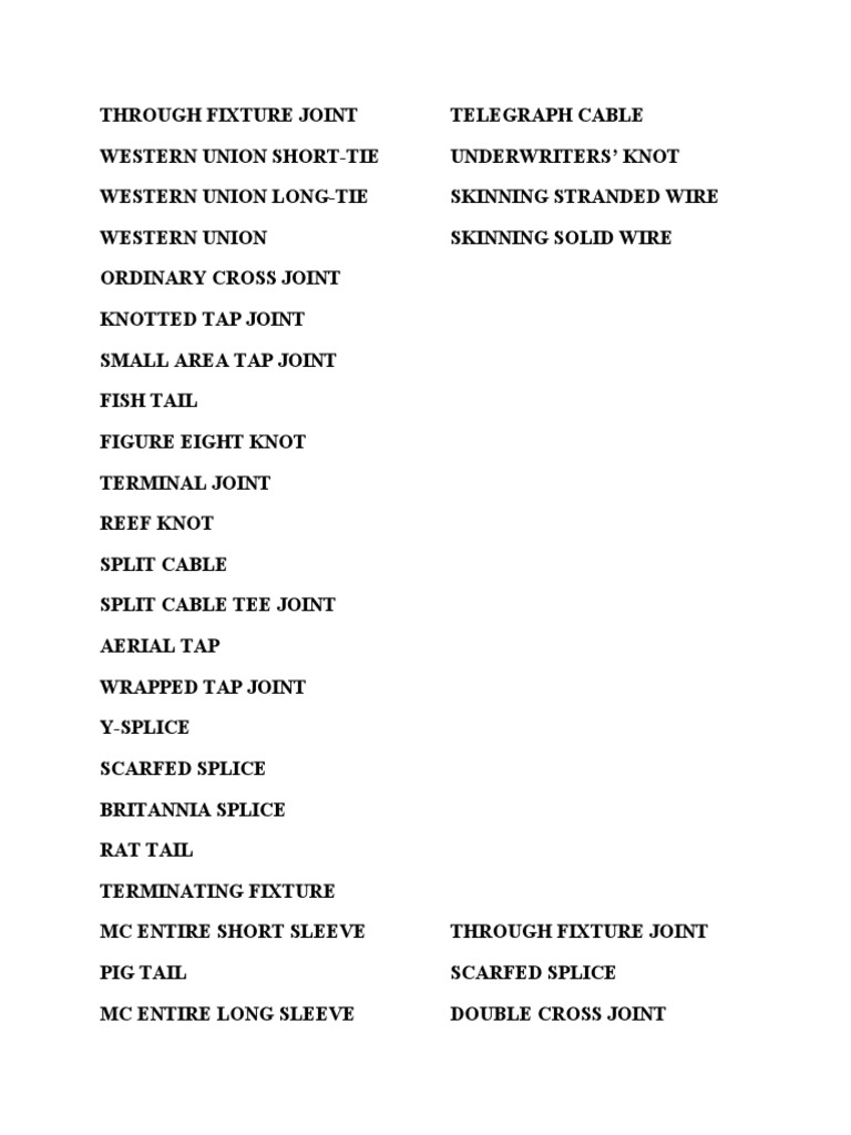 Splices Tap and Joints | PDF | History