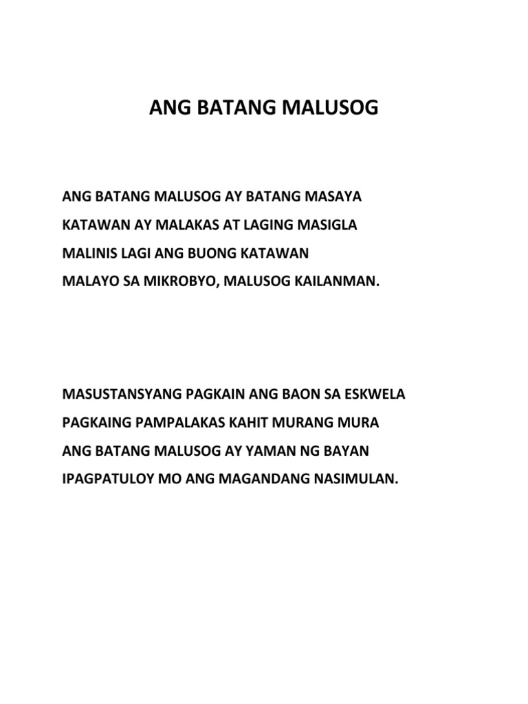 Ang Batang Malusog | PDF