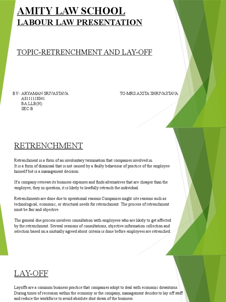 Retrenchment and Lay-Off | PDF | Layoff | Adulthood