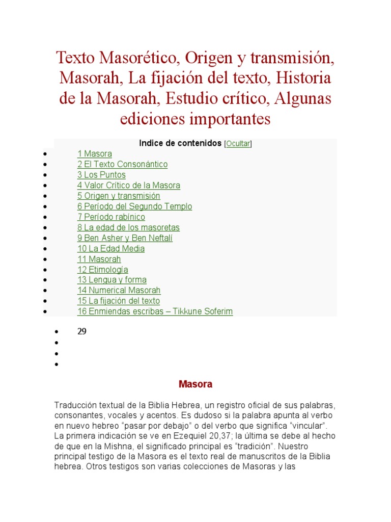 Texto Masorético | Descargar gratis PDF | Septuaginta | Biblia