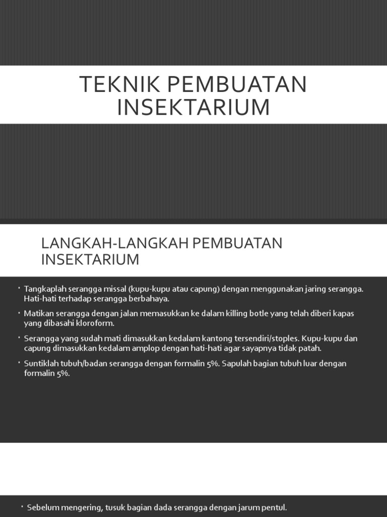 Teknik Pembuatan Insektarium | PDF