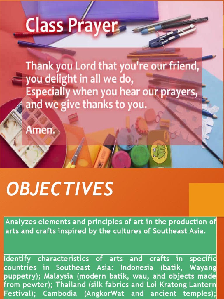 Arts and Crafts - MAPEH 8 (Arts 1st Quarter) | PDF