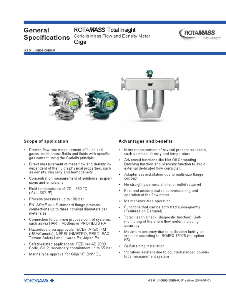 Rotamass | PDF | Flow Measurement | Fluid Dynamics