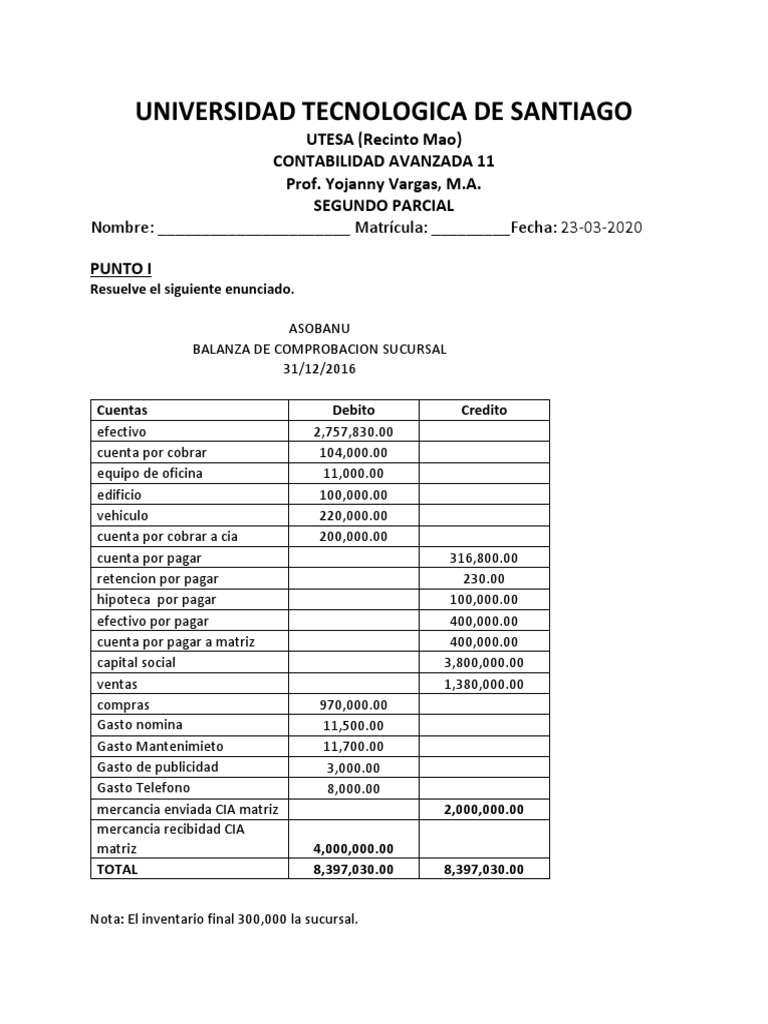 Examen Segundo Parcial Avanzada II PDF | Descargar gratis PDF | Servicios financieros | Economias