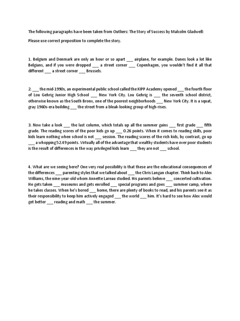 Aptis Preposition Test 1 | PDF