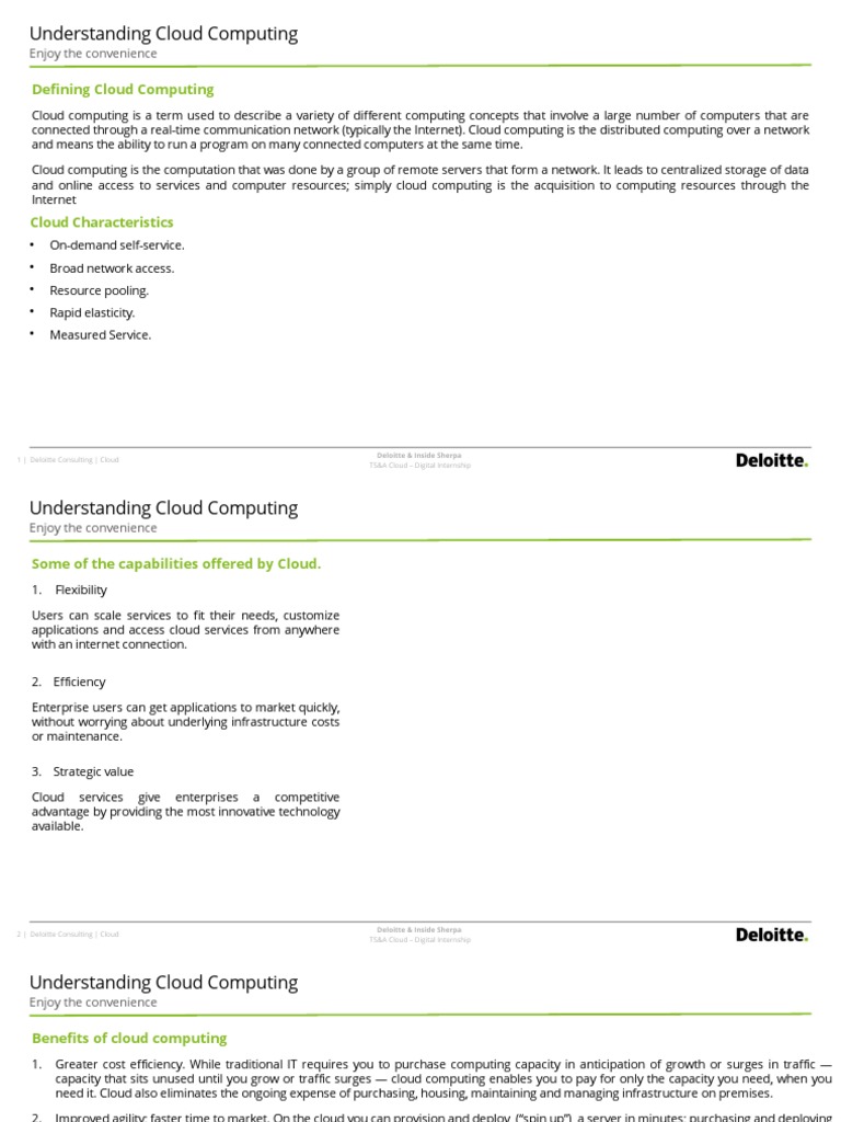 Deloitte Cloud - Task 1 - Understanding Cloud Computing - Template | PDF | Cloud Computing ...