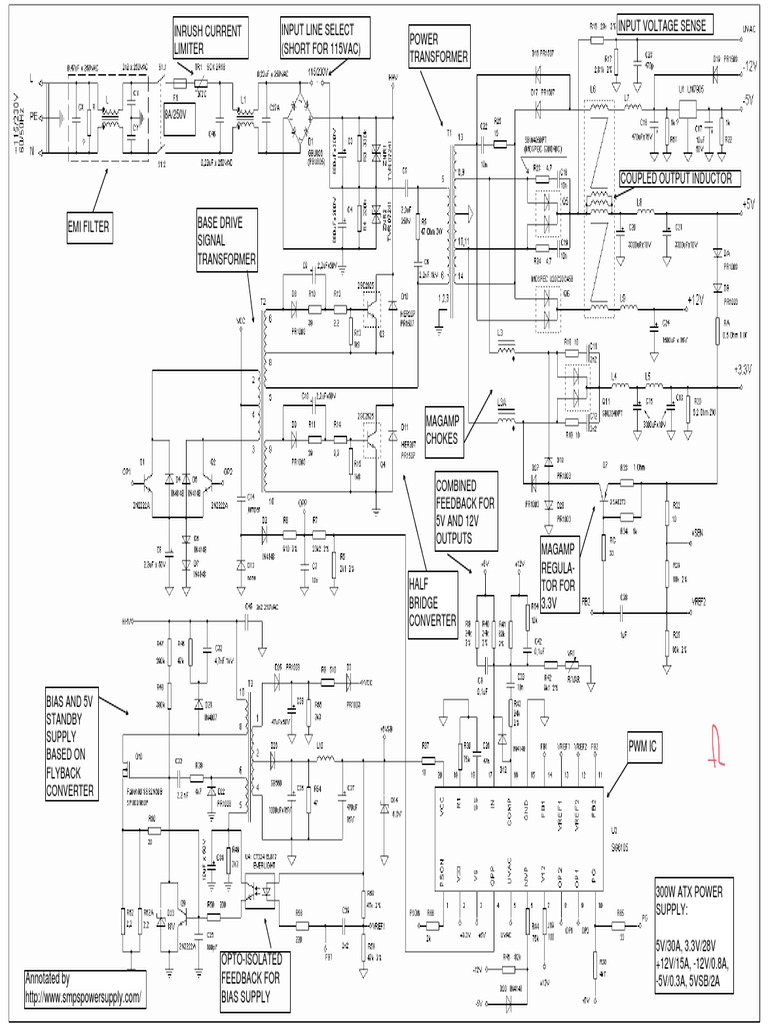 ATX Power Supply Schematic1 | PDF | Signal Processing | Electromagnetism