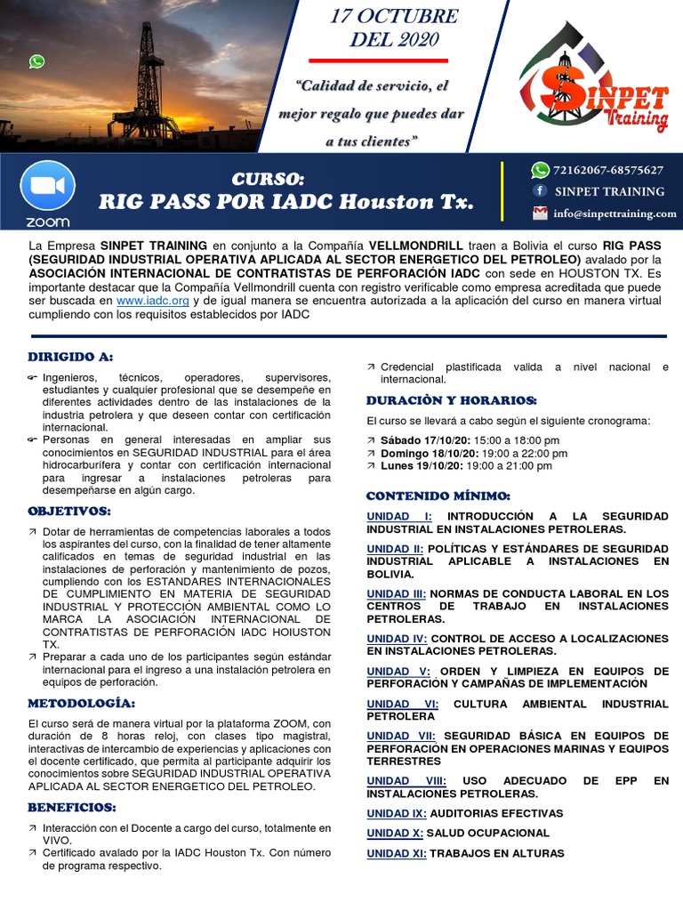 Dossier Certificación Rig Pass | PDF | Petróleo | Energía y recursos