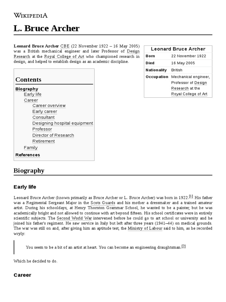 L. Bruce Archer | PDF | Inquiry | Cognition