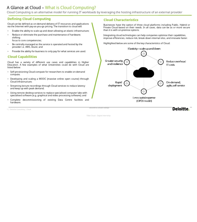Deloitte Cloud - Task 1 - Understanding Cloud Computing (Model Answer) | PDF