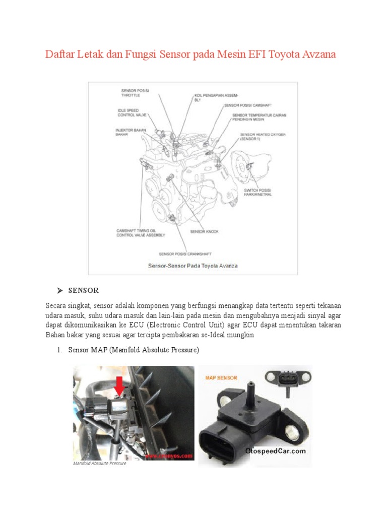 Daftar Letak Dan Fungsi Sensor Pada Mesin EFI | PDF