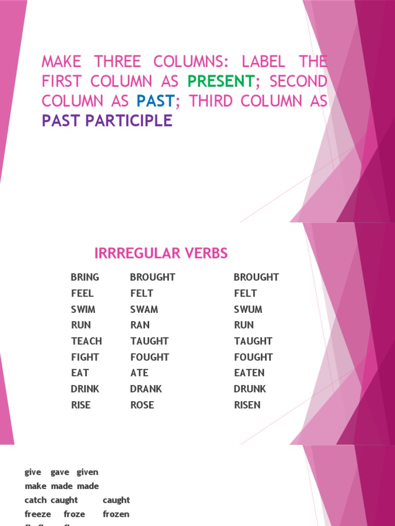 Irregular and Regular Verbs List | PDF | Language Arts & Discipline