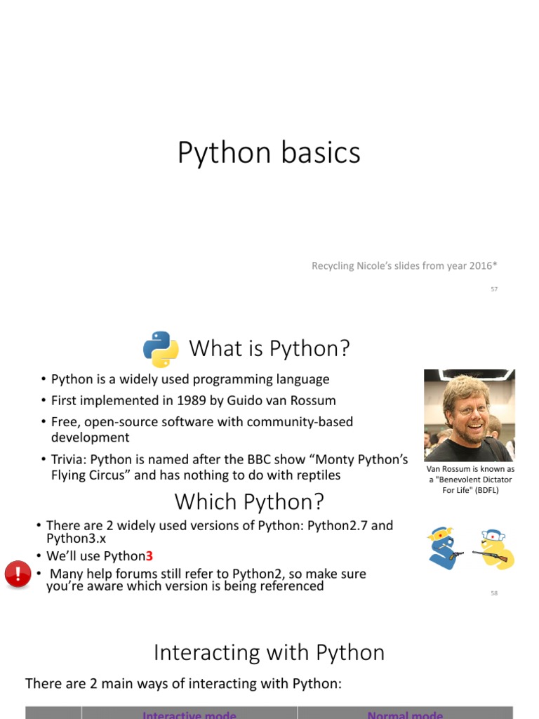 Python Basics: Recycling Nicole's Slides From Year 2016 | Download Free ...