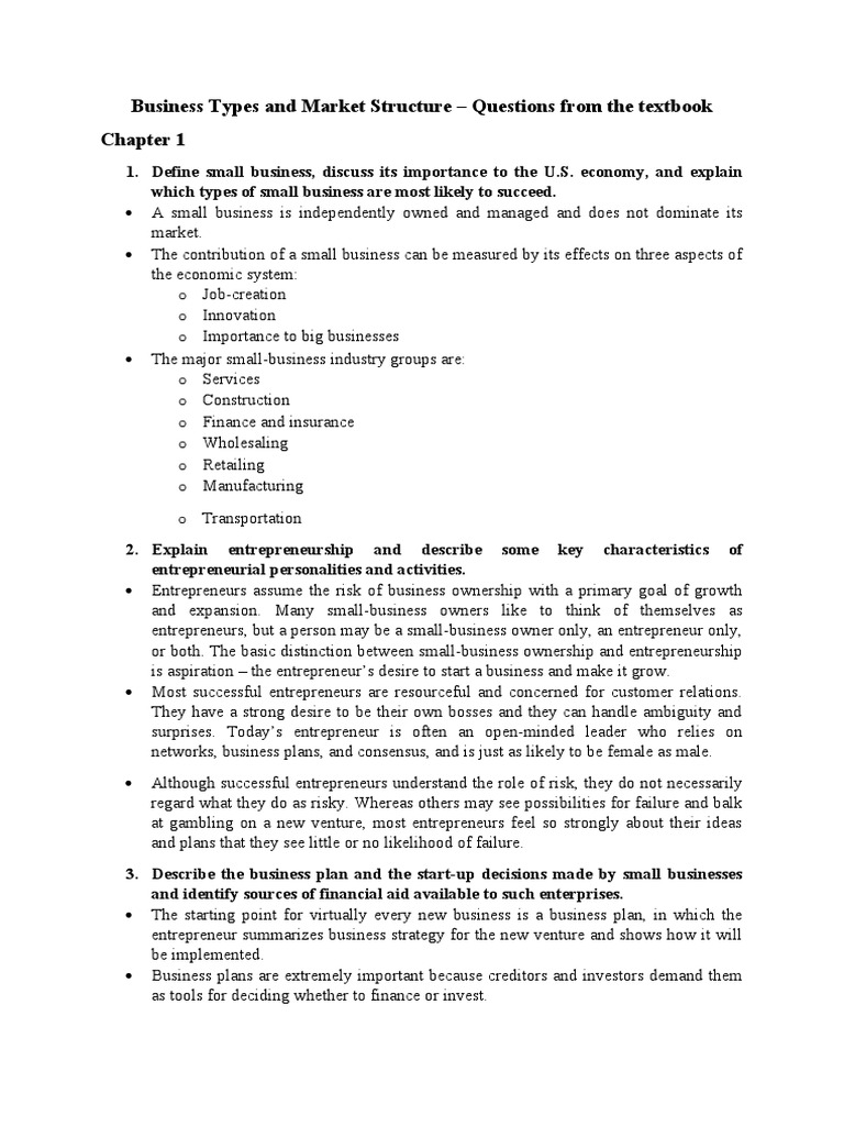 Business Types and Market Structure | PDF | Stocks | Entrepreneurship