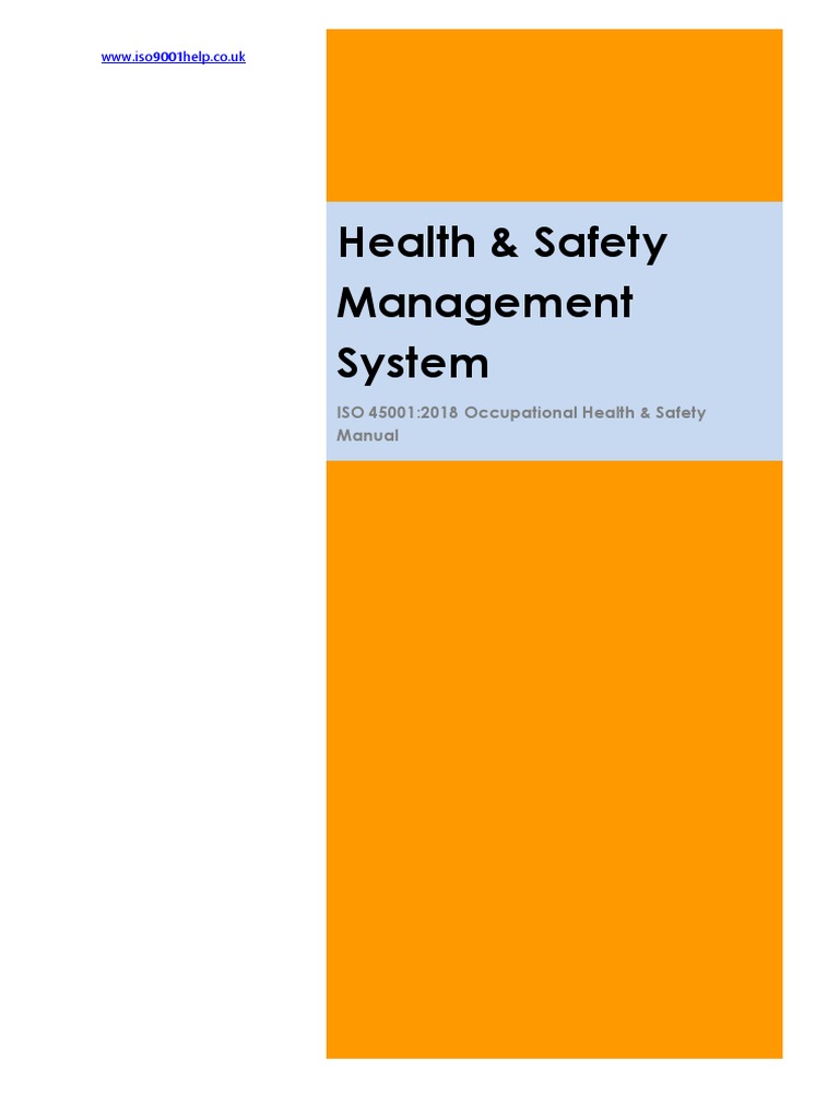 A Guide to Occupational Health and Safety: ISO 45001 Manual for ABC ...