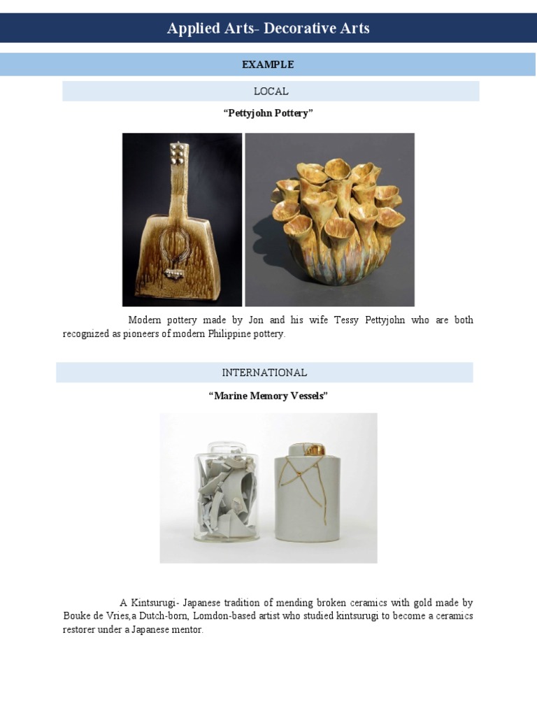 Modern Pottery and Kintsugi Artistry | PDF | Pottery | Decorative Arts