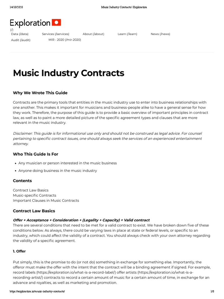 Music Industry Contracts - Exploration | PDF | License | Royalty Payment