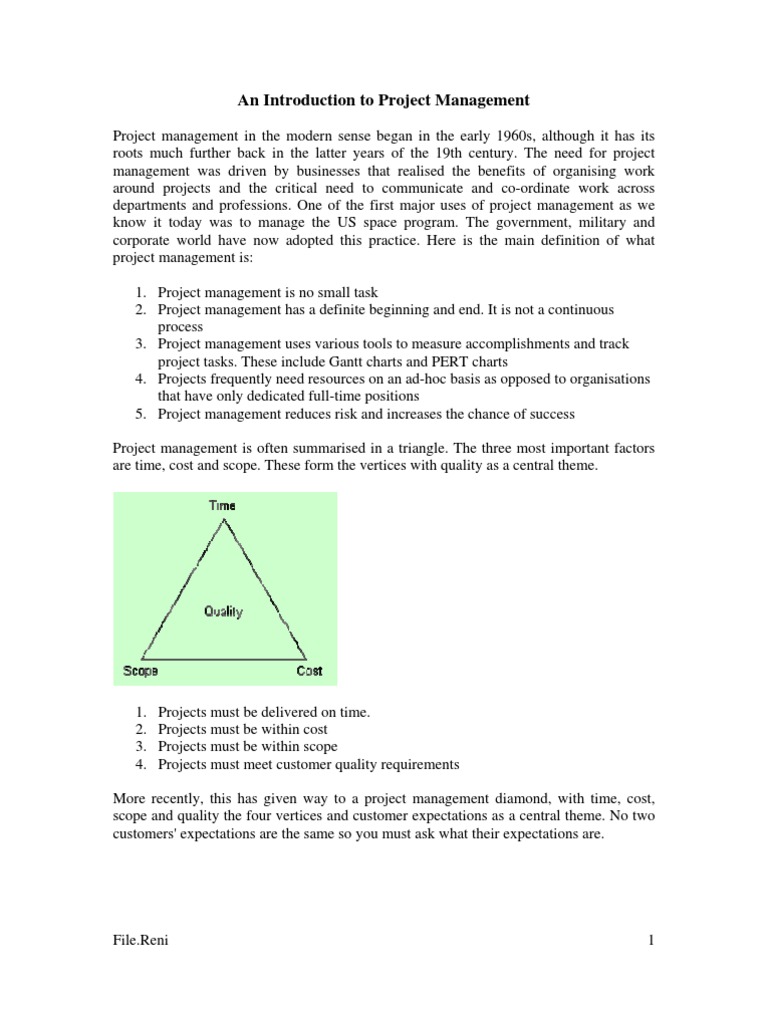 An Introduction To Project Management | PDF | Project Management ...