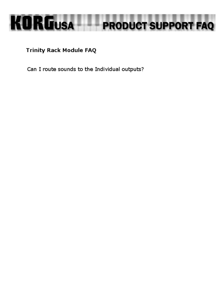Trinity Rack Module FAQ: Can I Route Sounds To The Individual Outputs ...