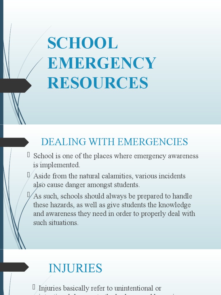 School Emergency Resources | PDF | Assault | First Aid
