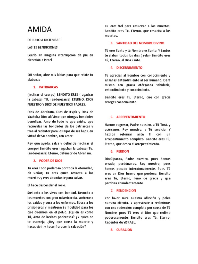 AMIDA | PDF | Bendición | Oración