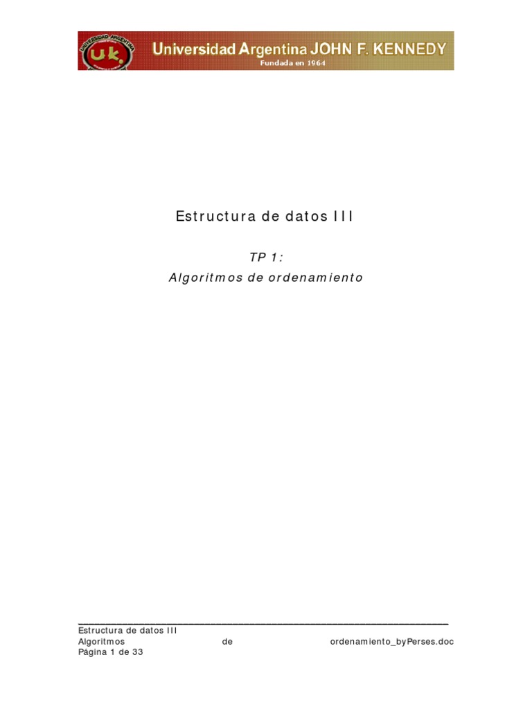 Estructura De Datos Iii Algoritmos De Ordenamiento Pdf Algoritmos Estructura De Datos De