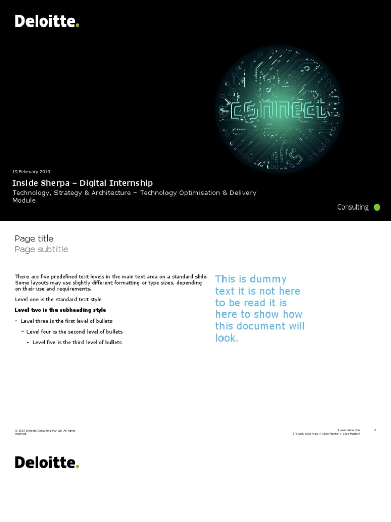 Deloitte TO&D Virtual Internship Module Template | PDF | Economies ...