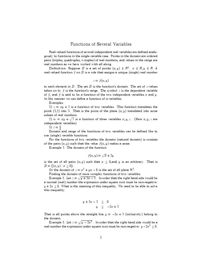 Functions of Several Variables | PDF | Maxima And Minima | Function (Mathematics)