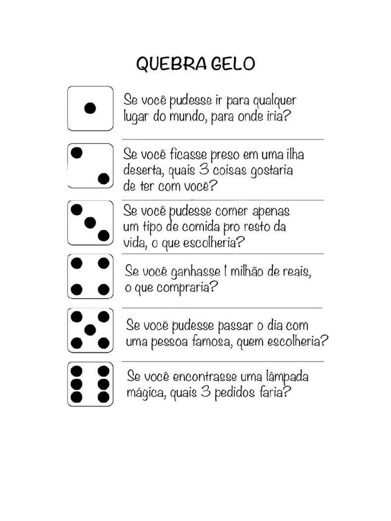 Atividade Quebra Gelo | PDF