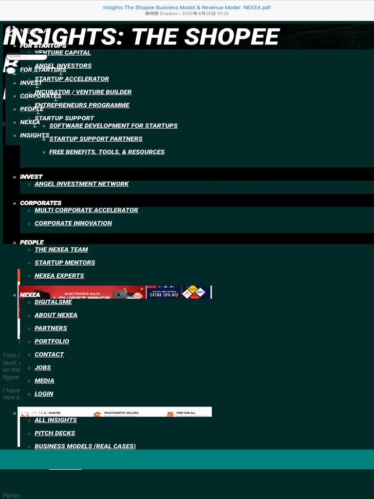 Insights The Shopee Business Model & Revenue Model NEXEA | PDF ...