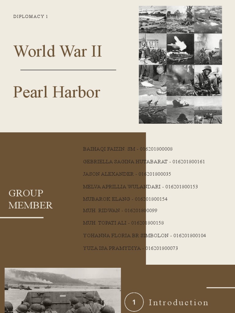 World War II Pearl Harbor: Diplomacy 1 | PDF | Attack On Pearl Harbor ...