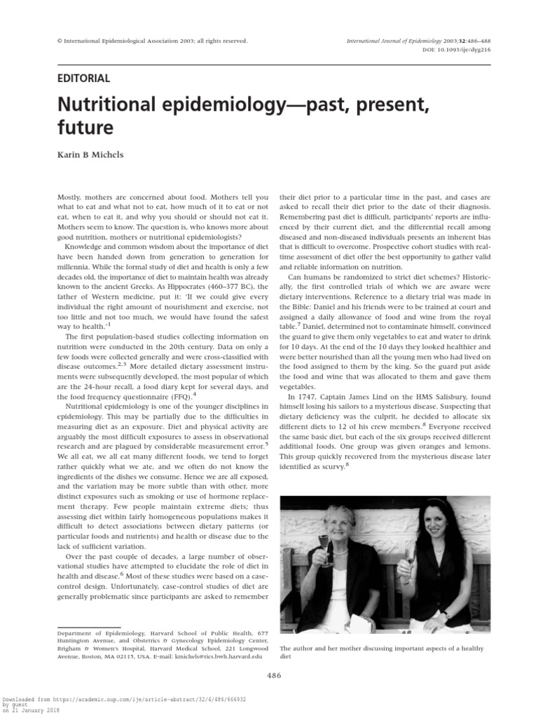 Nutritional Epidemiology | PDF | Epidemiology | Cancer