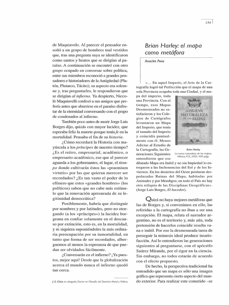 Brian Harley. El Mapa Como Metáfora | PDF | Mapa | Science